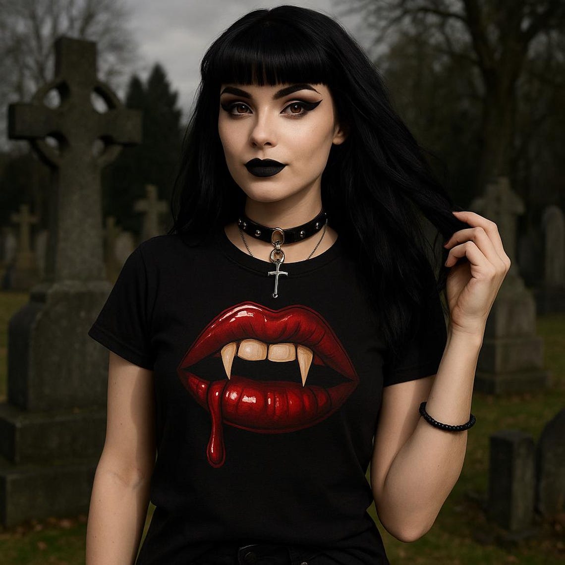 Vampire Kiss Graphic Tee: Unisex Goth Halloween Shirt - Etsy