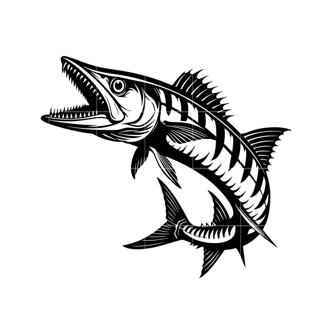 Barracuda Fish Clipart SVG | Laser Cut Barracuda | CNC Cricut Fishing ...