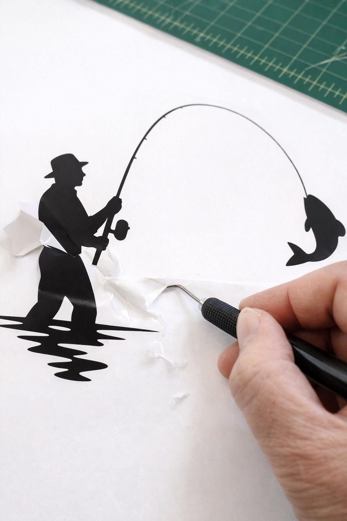 Fisherman Silhouette Clipart: Bass Catch Graphic (digital Download) - Etsy