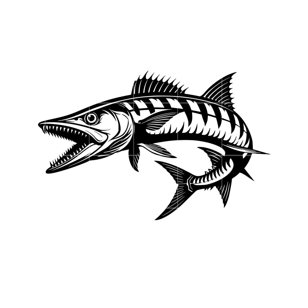 Barracuda Fish SVG | Laser Cut Barracuda Clipart | CNC Cricut Fishing ...