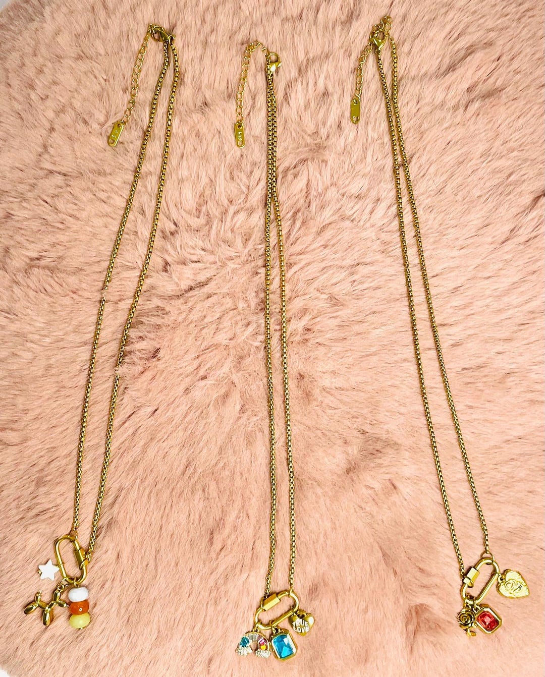 Collares Modernos Con Charms De Acero Inoxidable Completamente Y Baño ...