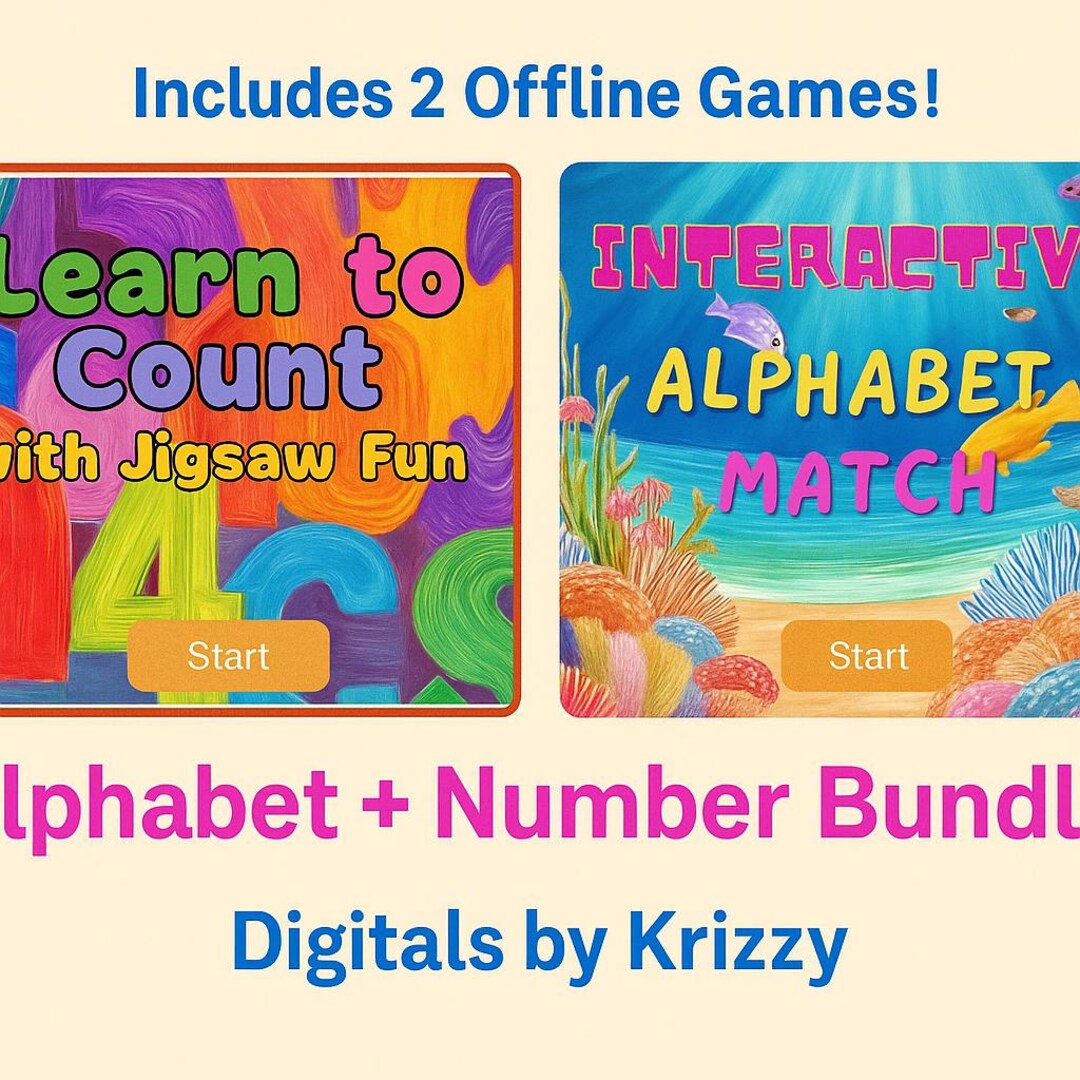 Alphabet & Numbers Game Bundle: Offline Learning for Kids (digital ...