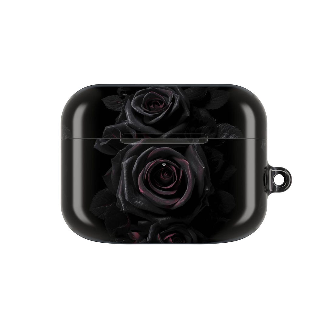 Gothic Black Rose Illustration AirPod Case | Dark Floral Protective ...