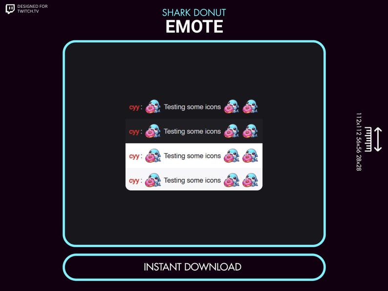 Donut Twitch Emote - Shark Eating Discord Emoji, Streaming Assets ...