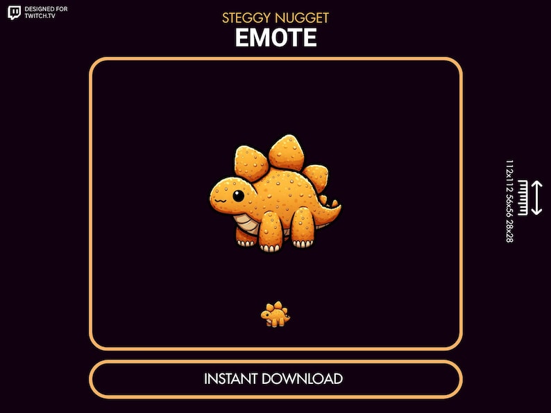 Steggy Nugget Twitch Emote – Cute Dinosaur Emoji, Kawaii Dino Nugget ...