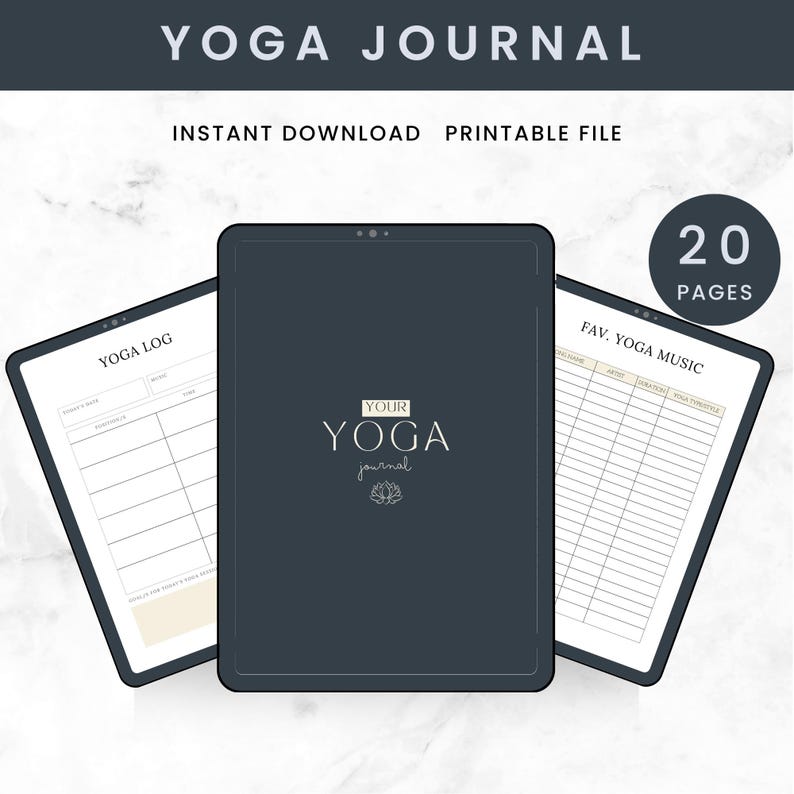 Yoga Journal Printable | Meditation, Mindfulness & Gratitude Log (PDF ...