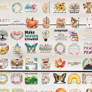 50PCS Bible Verse Stickers - Christian Faith Scrapbook, Planner, Laptop ...