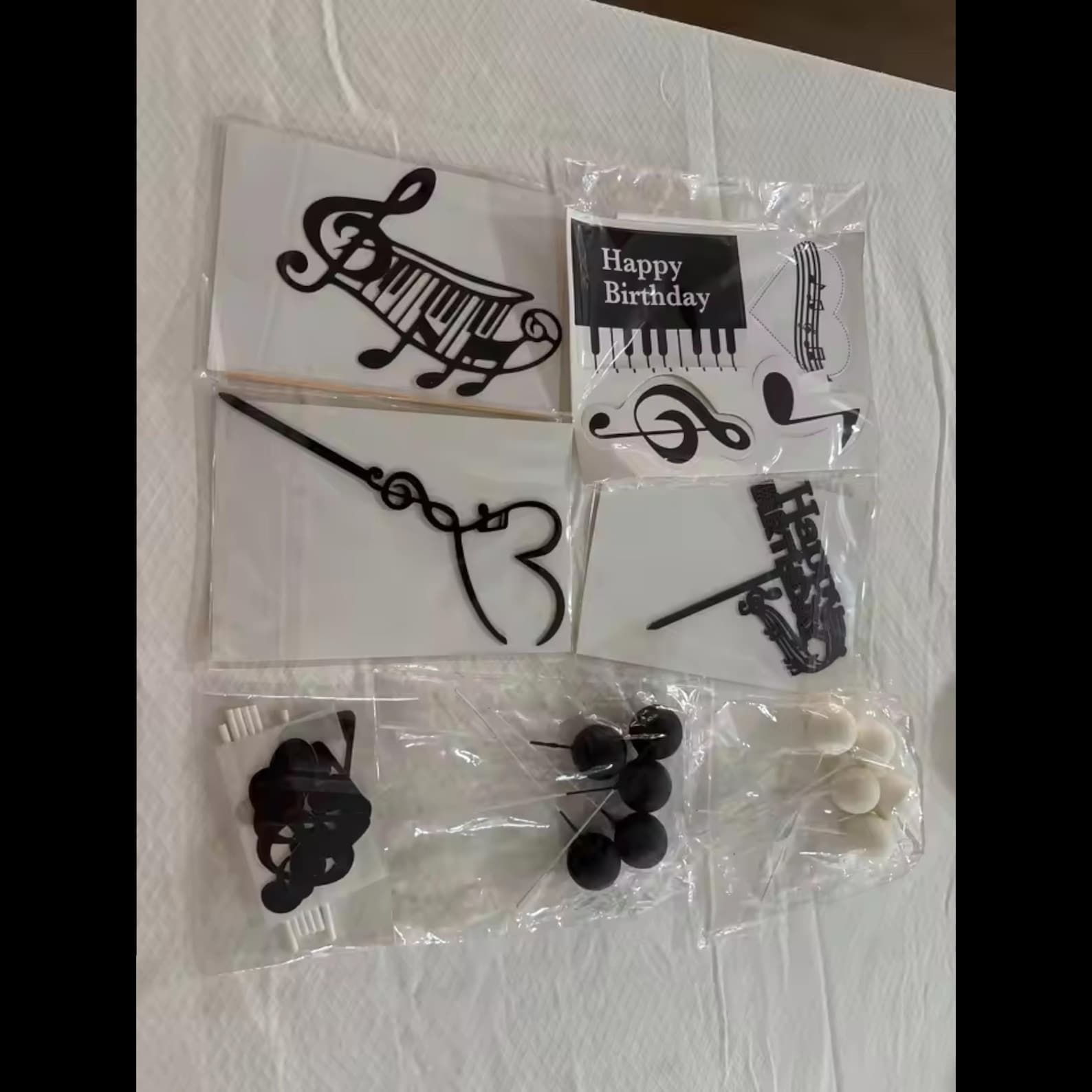 Guitar & Music Notes Cake Topper Set | Rock Theme Birthday Cake ...