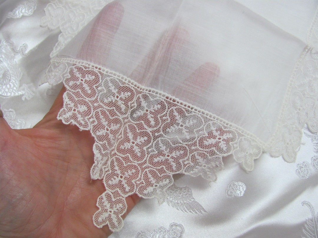 Vintage Hankie Solid White Fancy Lace Handkerchief Hankies Hanky ...