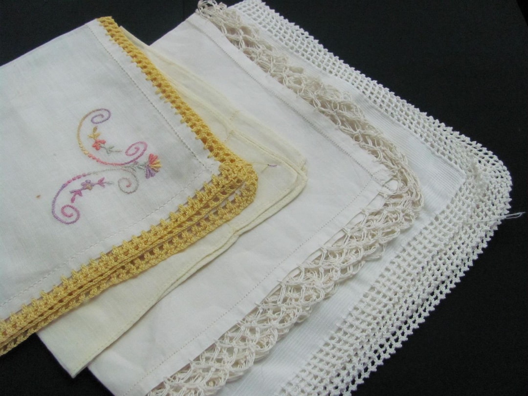 Lot of 4 Assorted Vintage Antique Handkerchief Hankies Hanky Handmade ...