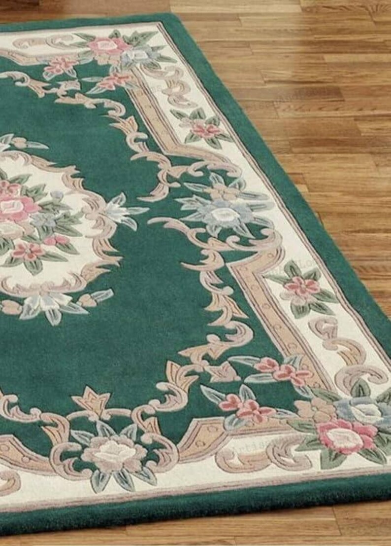 Hand-tufted Wool Area Rug, Abushan Floral Design, Modern Living Room ...