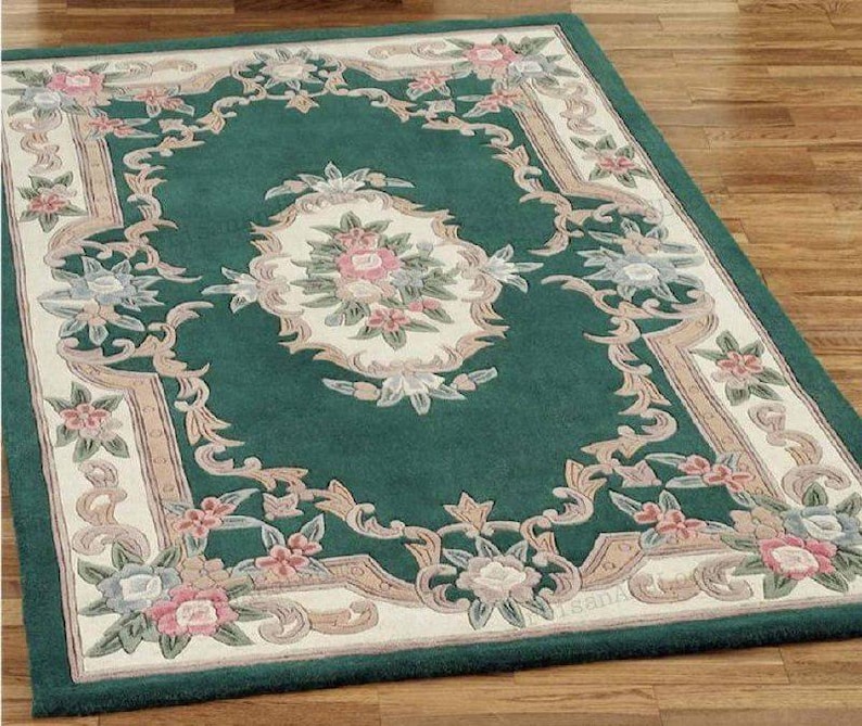 Hand-tufted Wool Area Rug, Abushan Floral Design, Modern Living Room ...