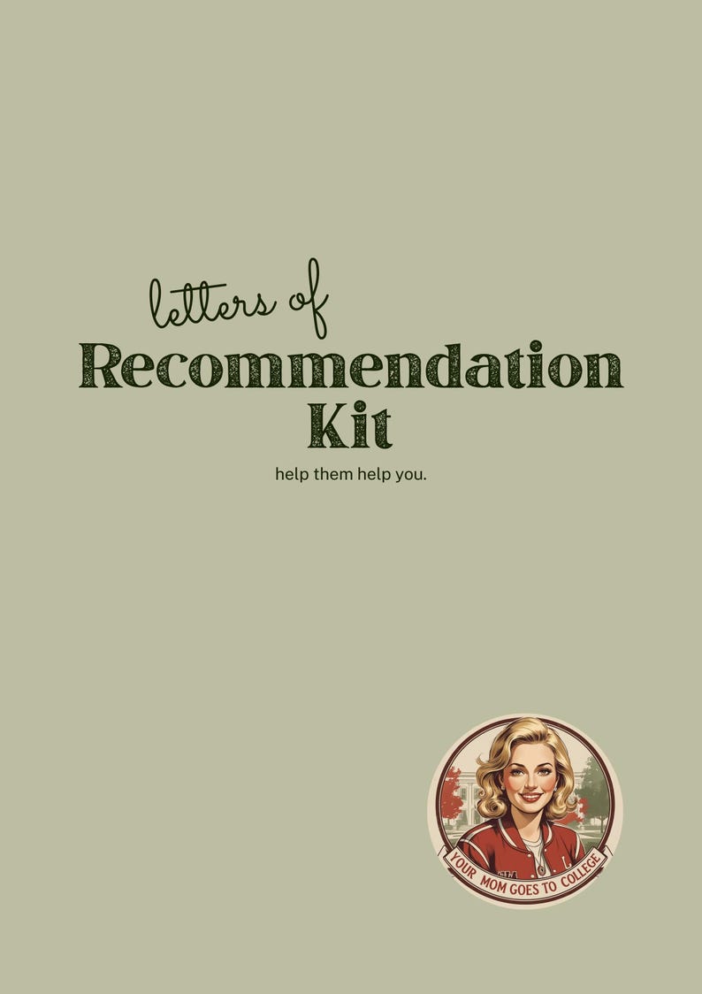 Letter of Recommendation Prep Kit | Brag Sheet, Request and Thank You ...