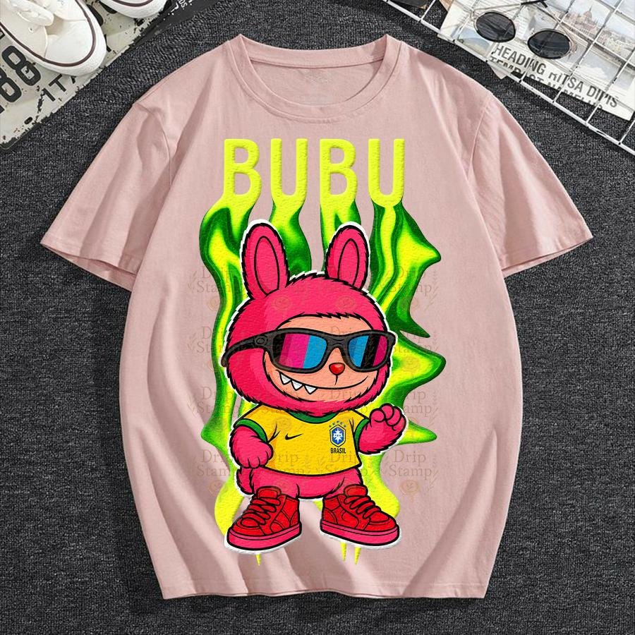 Labubu Neon Brazil PNG | Urban Doll Character Design for DTF ...