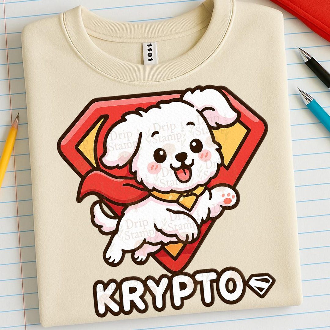 Krypto Superdog Kawaii PNG – Cute Flying Puppy With Cape for DTF ...