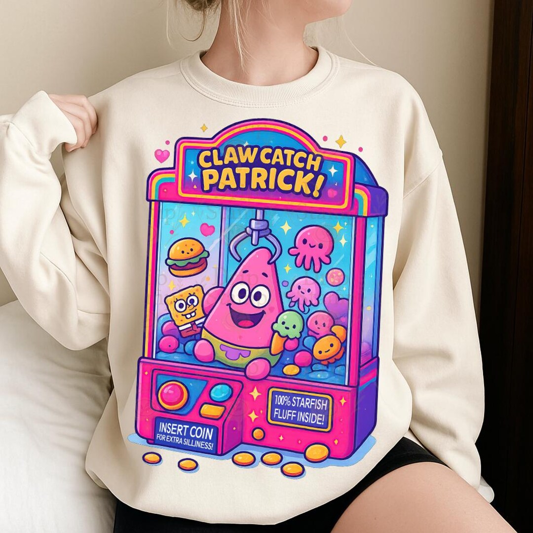 Patrick Star Kawaii PNG: Retro Arcade Spongebob Clipart (digital ...