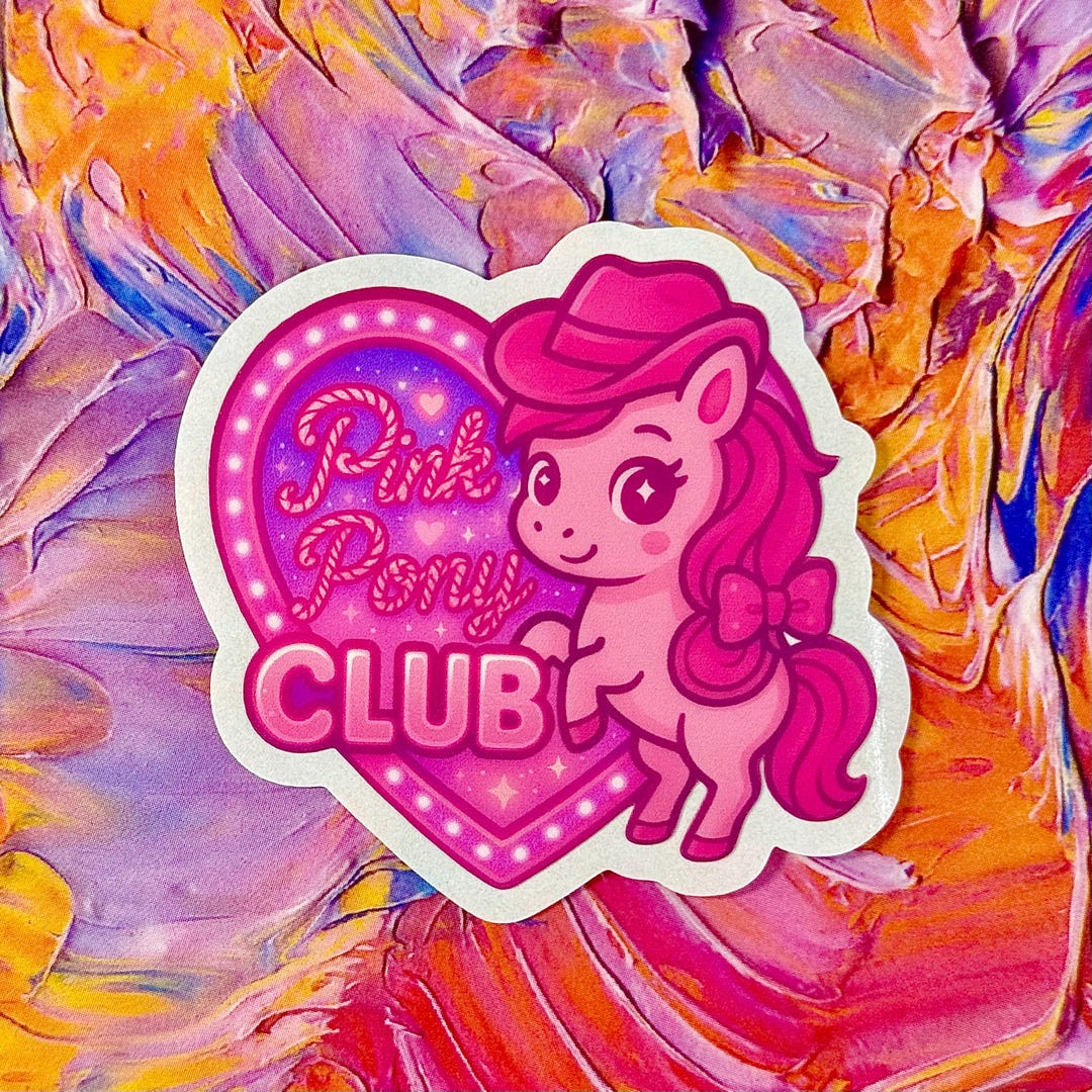 Pink Pony Club Sticker – 2" or 3" – Cute Cowgirl Y2K Pony Vinyl Decal ...