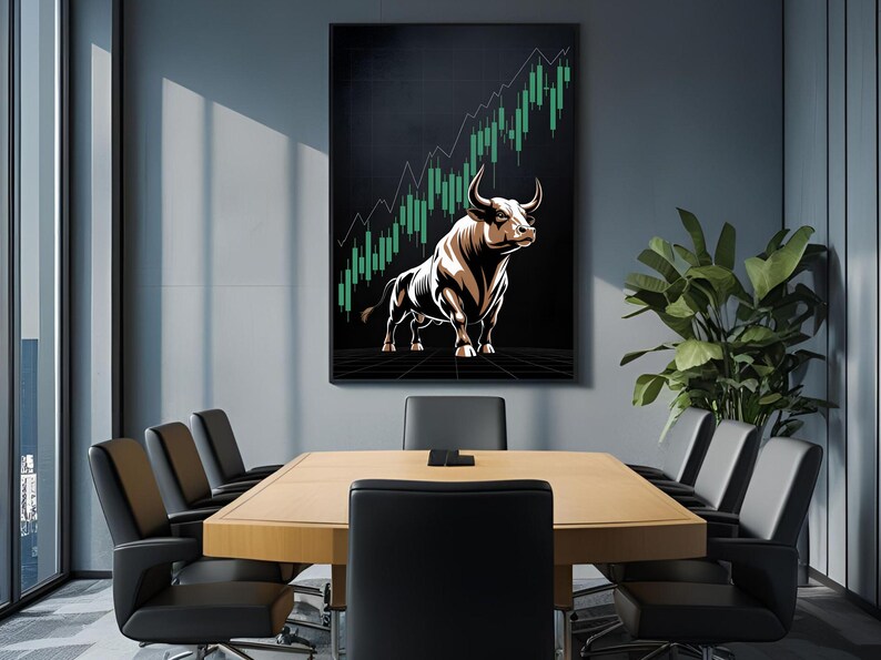 Bull Market Poster: Motivational Stock Trading Art - Etsy
