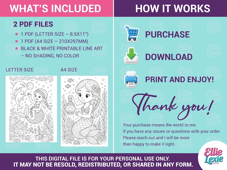 Mermaid Fantasy Coloring Pages Printable | Cute Mermaid Coloring Book ...