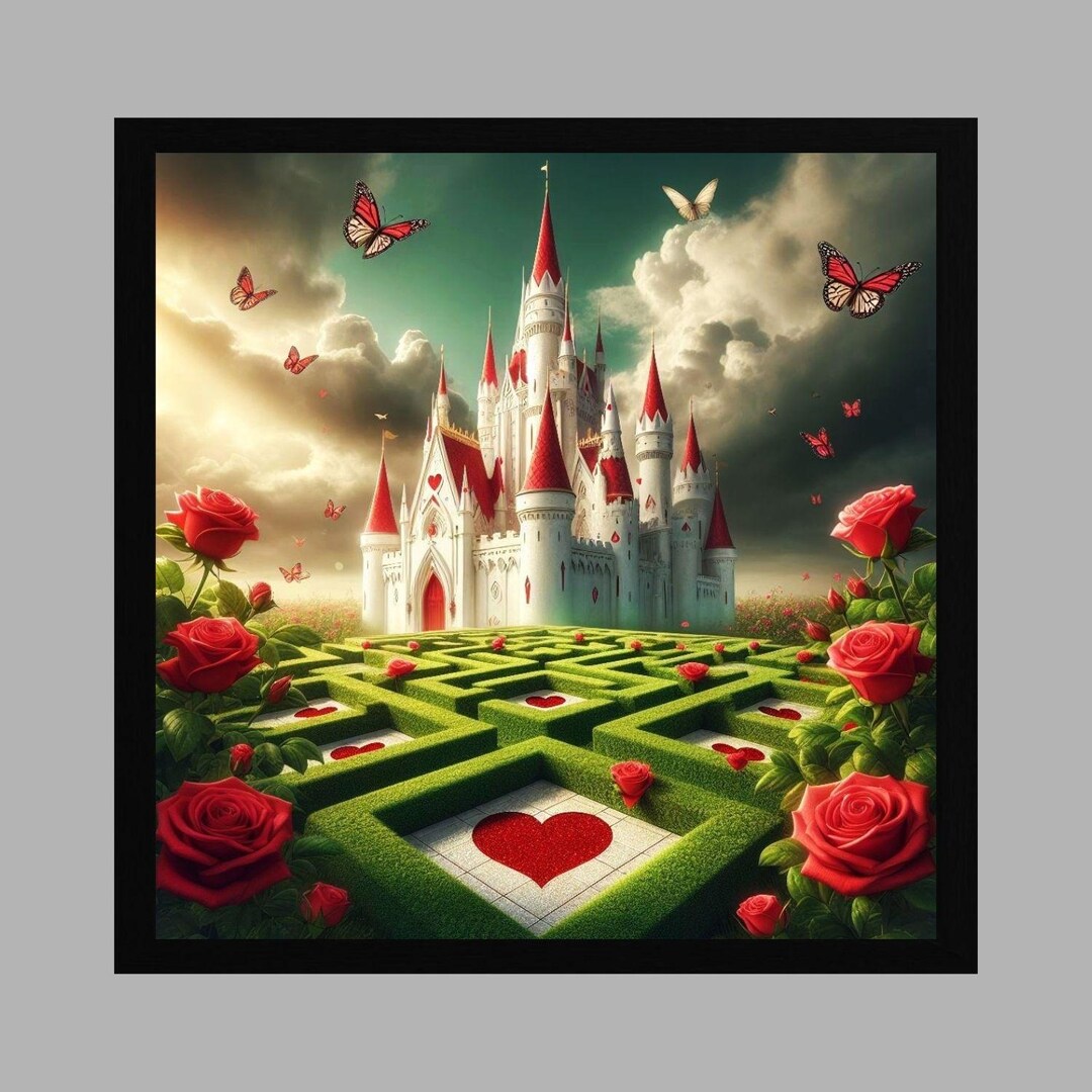 Alice in Wonderland Castle Original Art, Instant Download, Wall Art ...