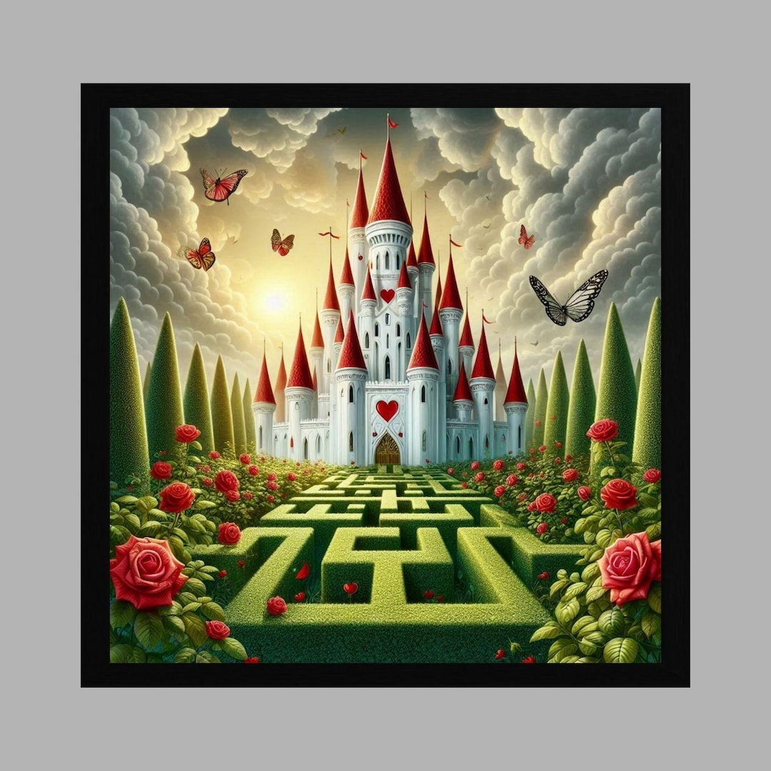 Alice in Wonderland Castle Original Art, Instant Download, Wall Art ...
