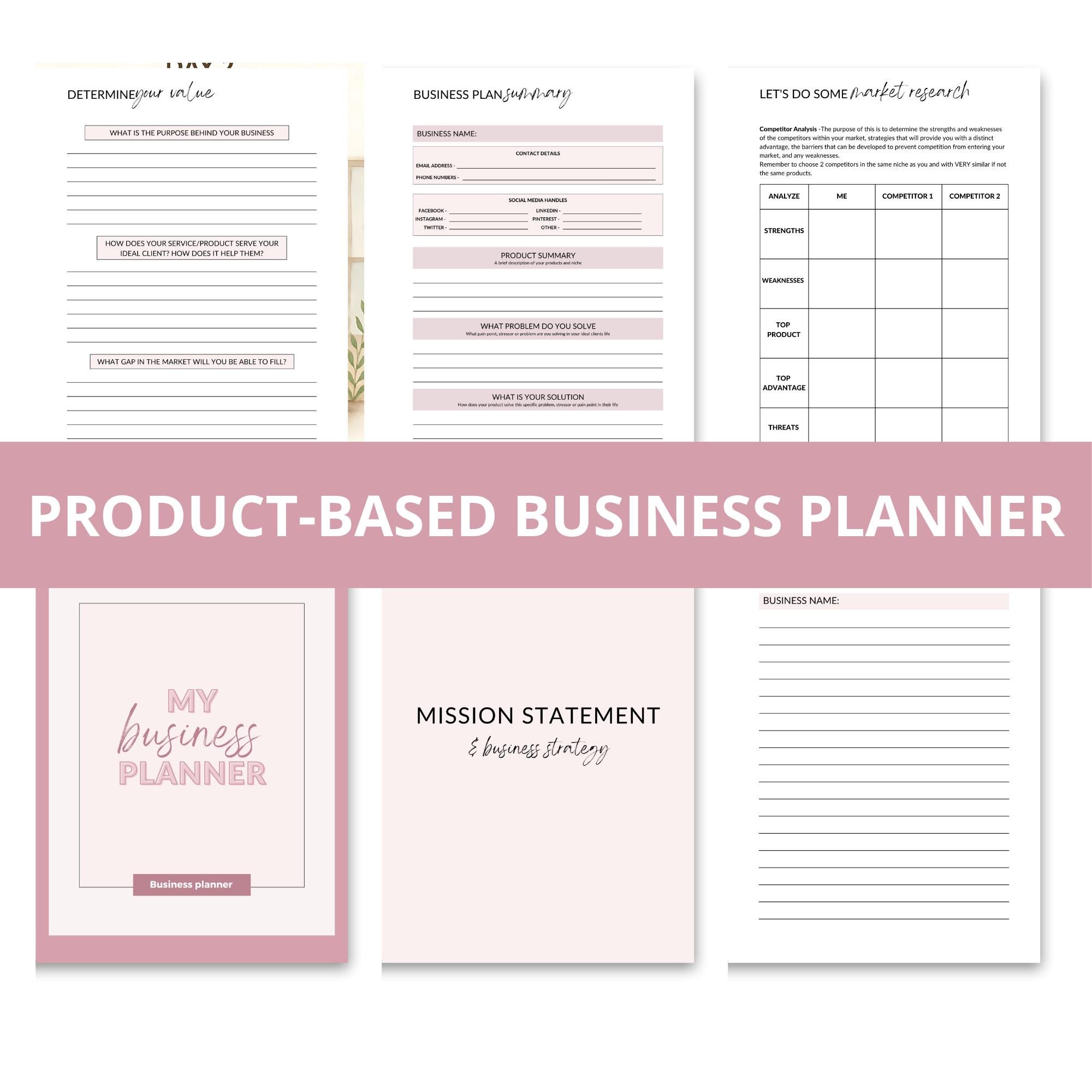 Product-based Business Planner, Small Business Printable, Inventory and ...