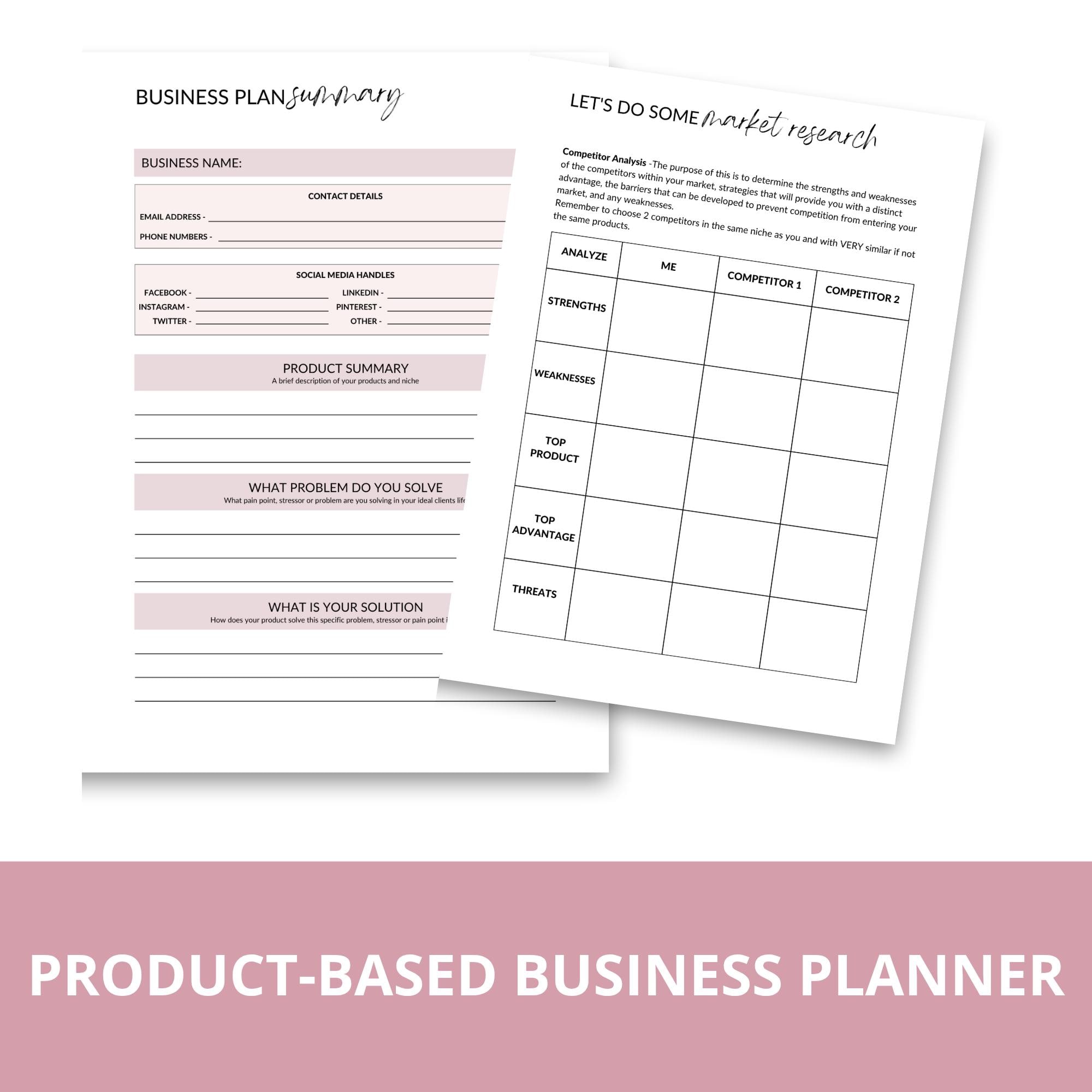Product-based Business Planner, Small Business Printable, Inventory and ...