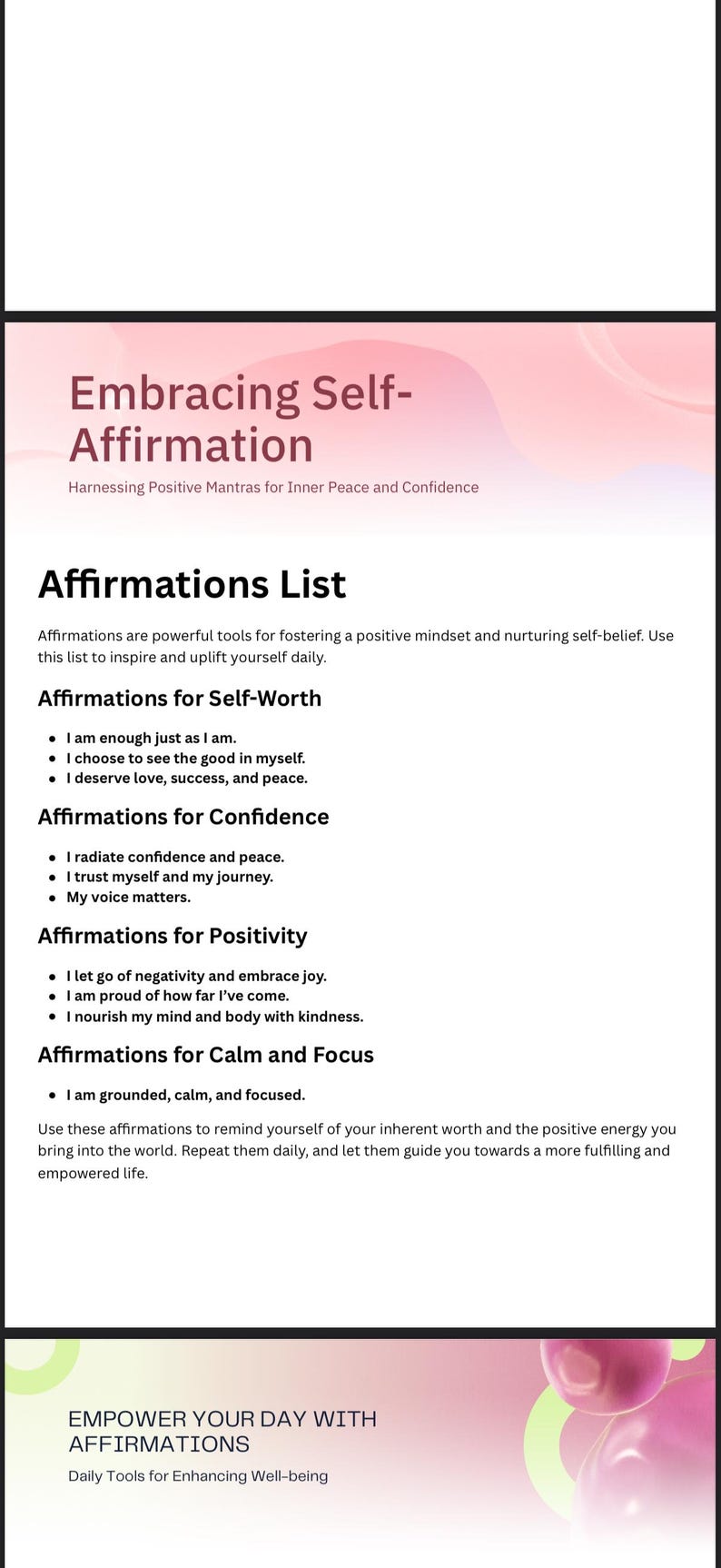 30-day Self-love Journal & Wellness Tracker | Daily Affirmations ...