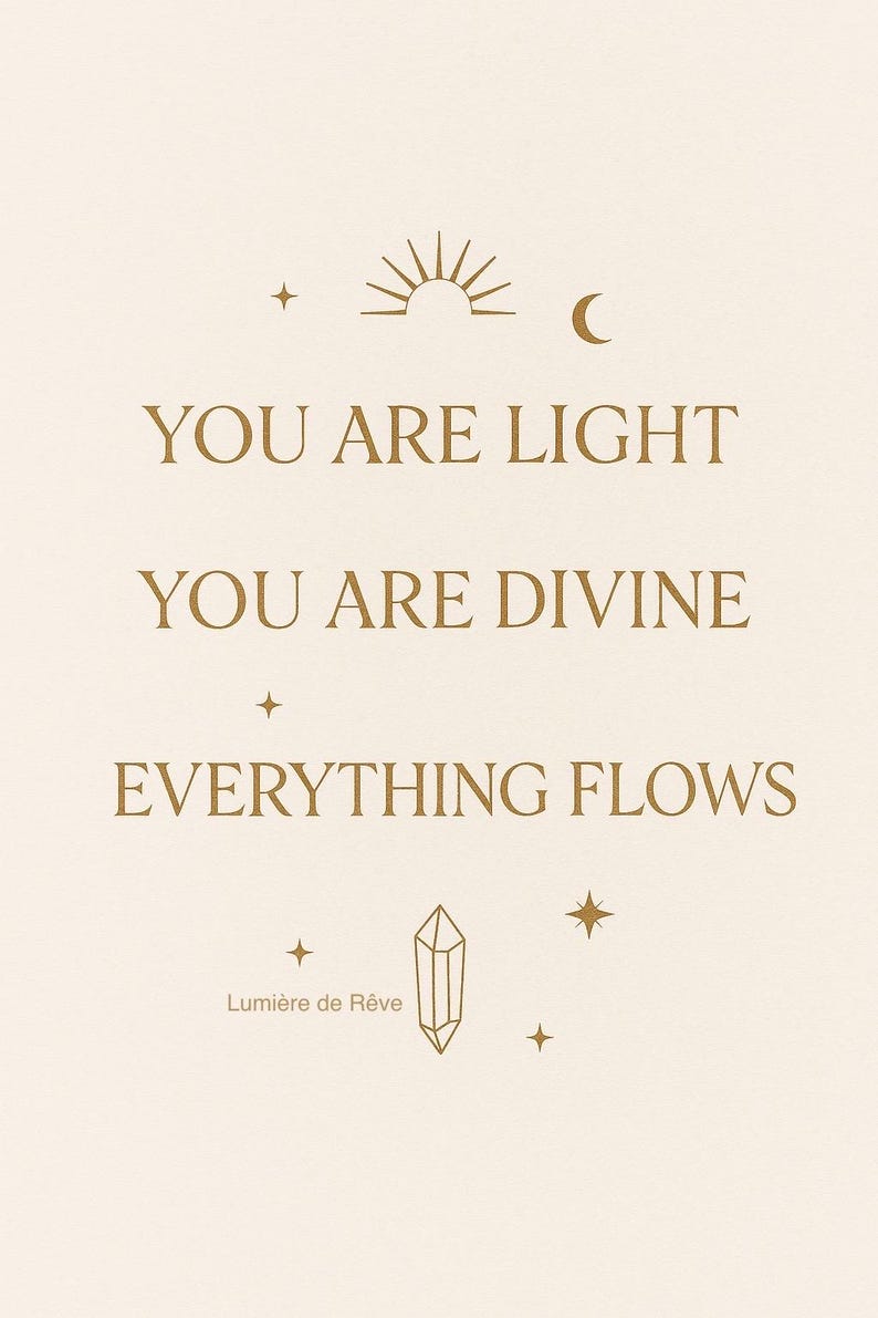 Minimal Spiritual Affirmation Wall Art – You Are Light Printable – 8x10 ...