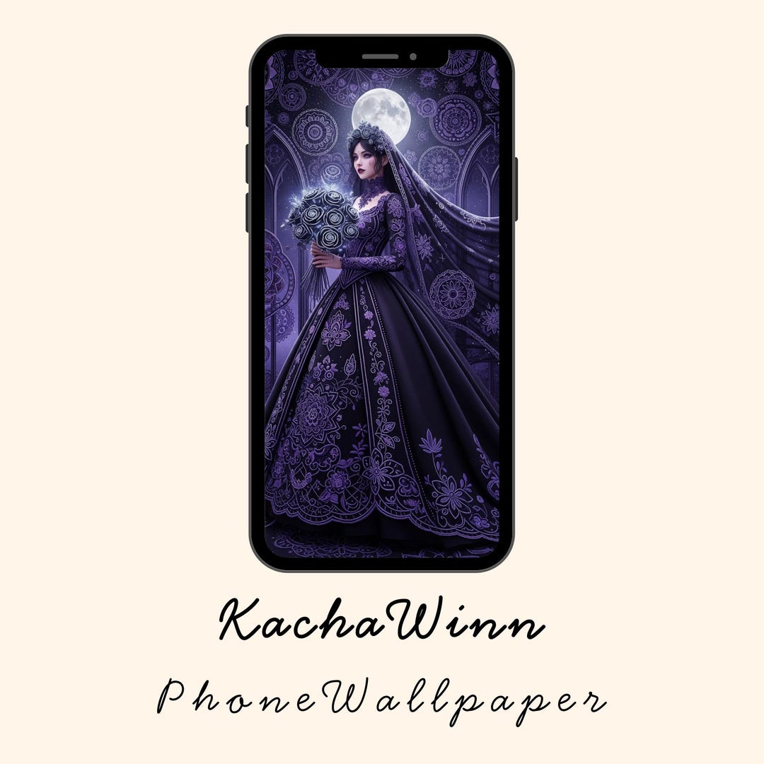 Gothic Bride Phone Wallpaper | Dark Floral Princess Art (digital ...