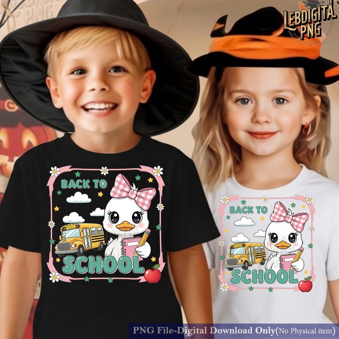 Back to School Duck Clipart: Kawaii Animal PNG (digital Download - Etsy