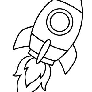 Space Adventures Coloring Pages – Rocket and Planet Printable Line Art ...