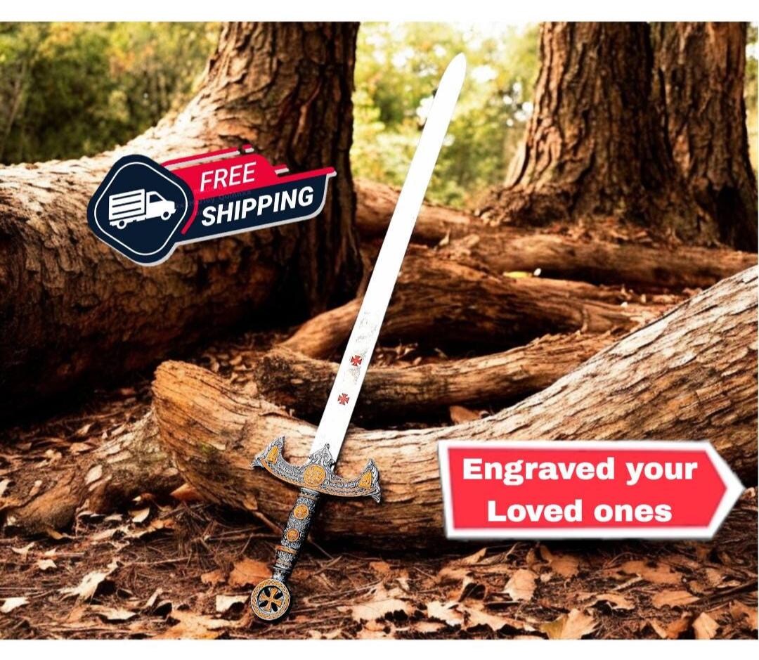 Handmade Knights Templar Sword – Stainless Steel Crusader Longsword ...