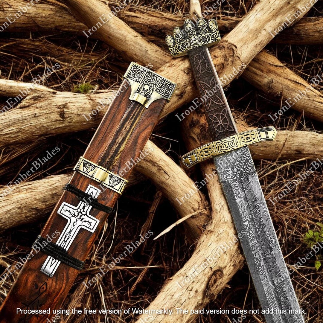 Handmade Damascus Steel Fantasy Sword – Medieval Replica Sword for Wall ...