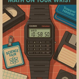 Casio Calculator Watch Poster: 80s Retro Tech Print (digital Download ...