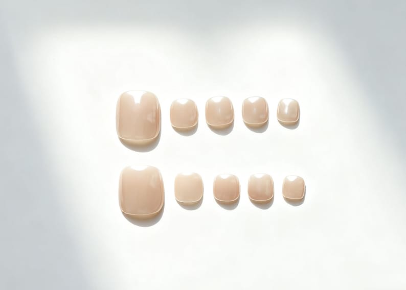 Hailey Bieber Glazed Donut Toe Nails, Pearl Pink Chrome Press on ...