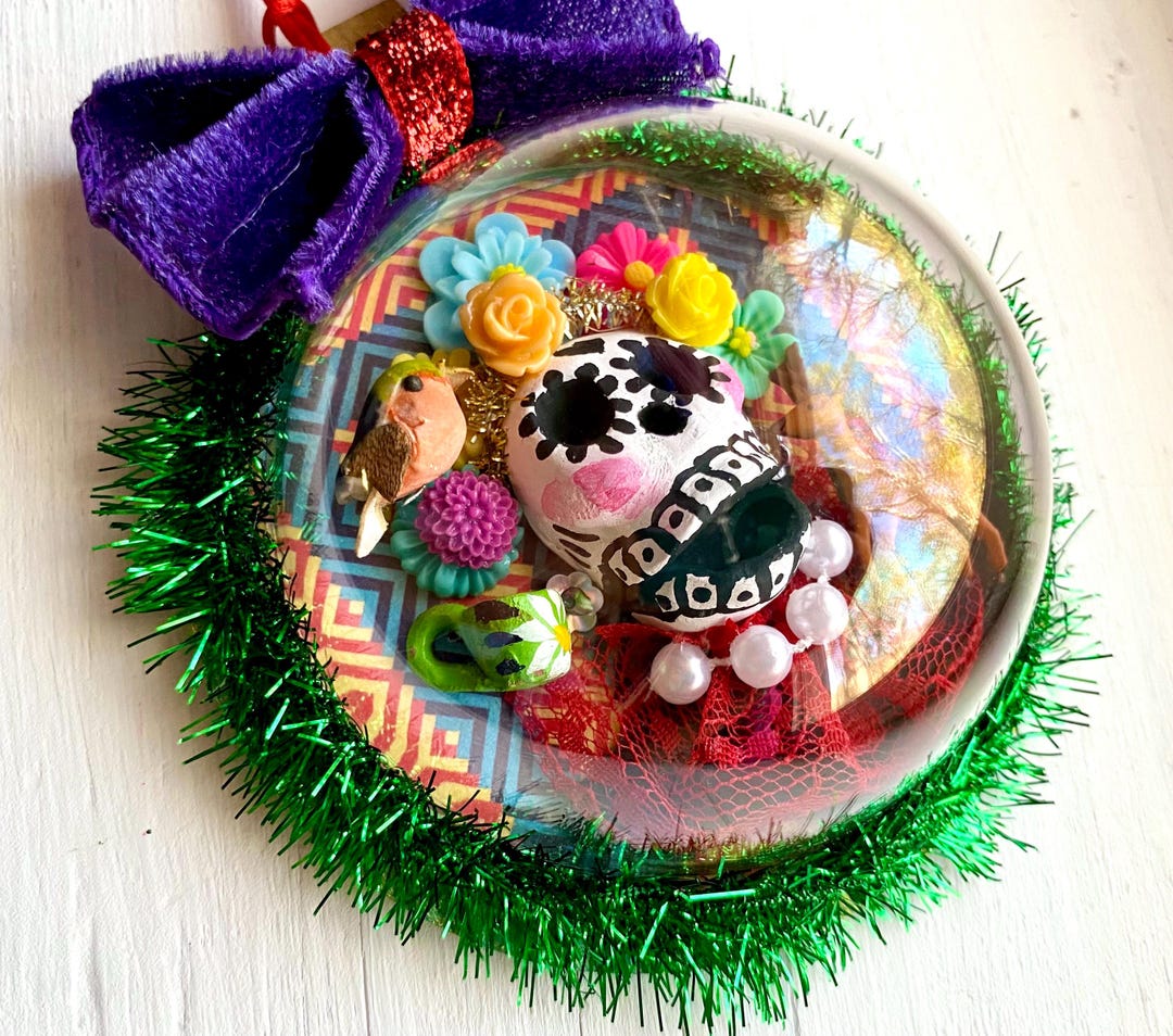 Sugar Skull Christmas Tree Ornaments Handmade - Etsy
