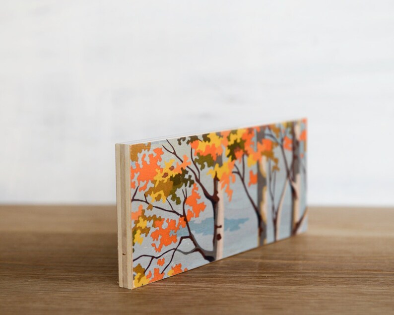 Paint by Number Style FINISED Art Block 'autumn | Etsy