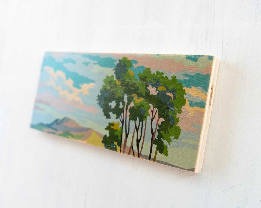 Paint by Number Style FINISHED Art Block 'treetop | Etsy