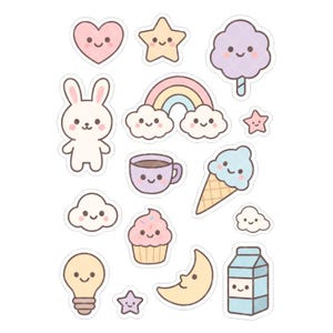 Kawaii Cute Pastel Clipart Bundle | Png, Jpg, Svg, Pdf Files ...