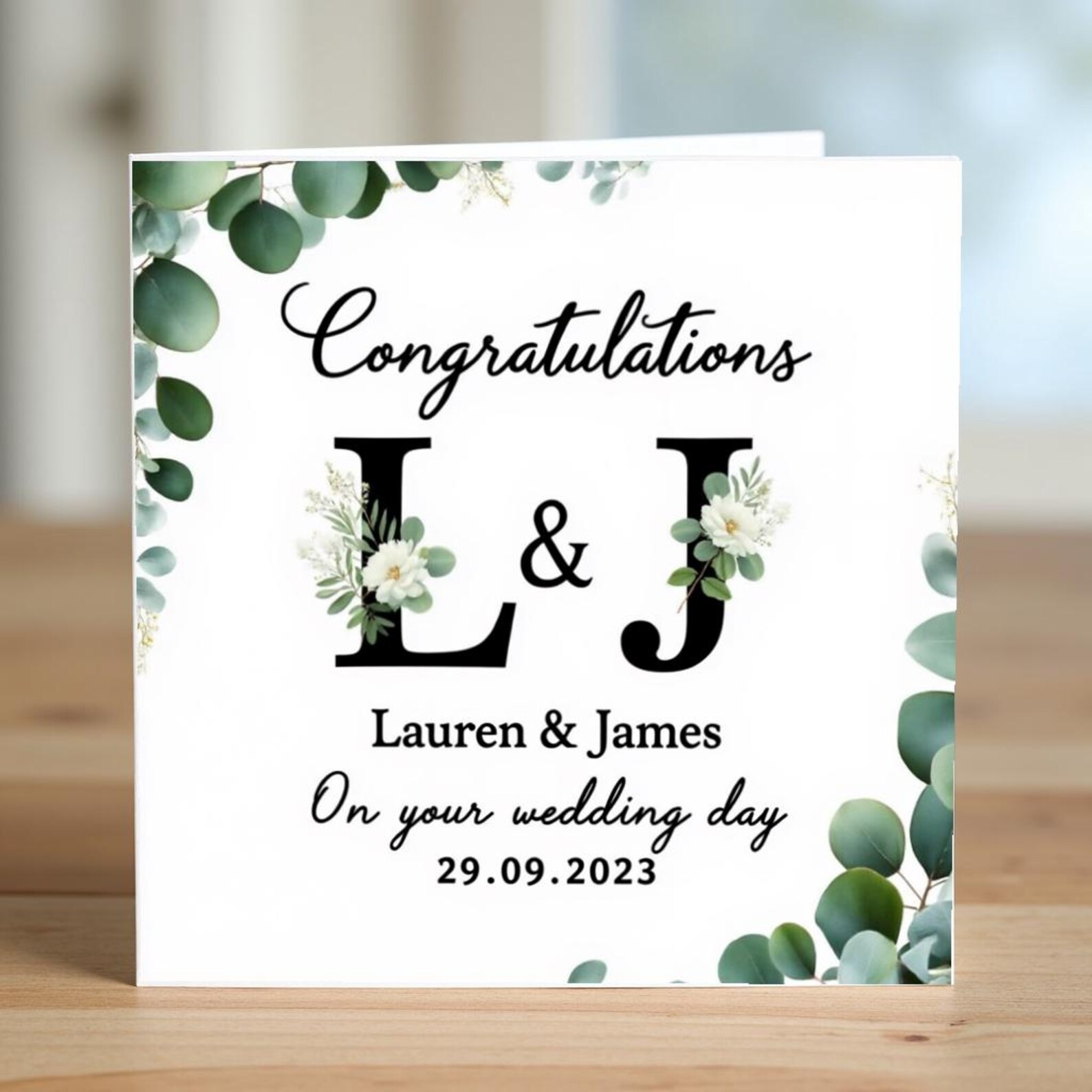 Personalised Wedding Card | Floral Design | Simple | Classic Card ...
