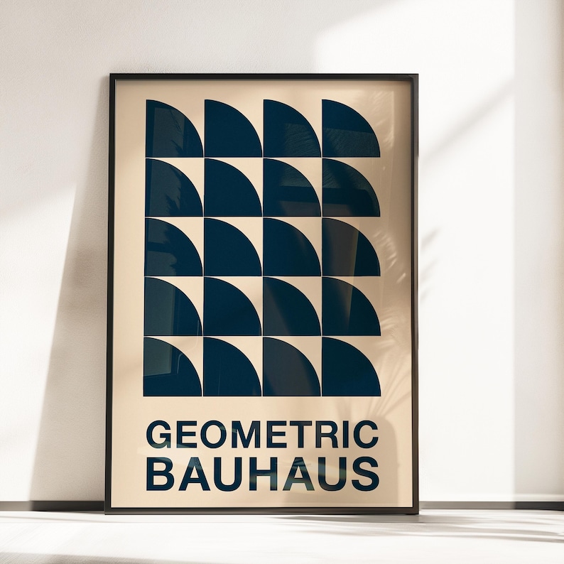 Bauhaus Art Print Set | Minimalist Geometric Poster | Mid Century ...