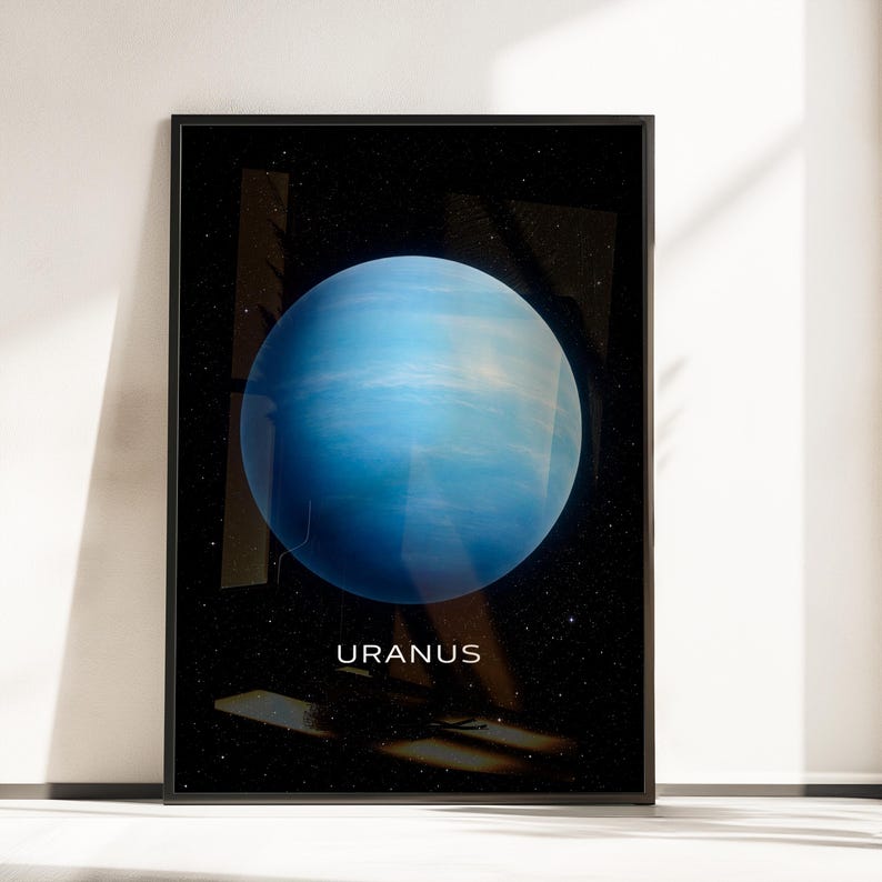 Uranus Planet Wall Art, Ice Giant Space Poster for Science Classroom ...