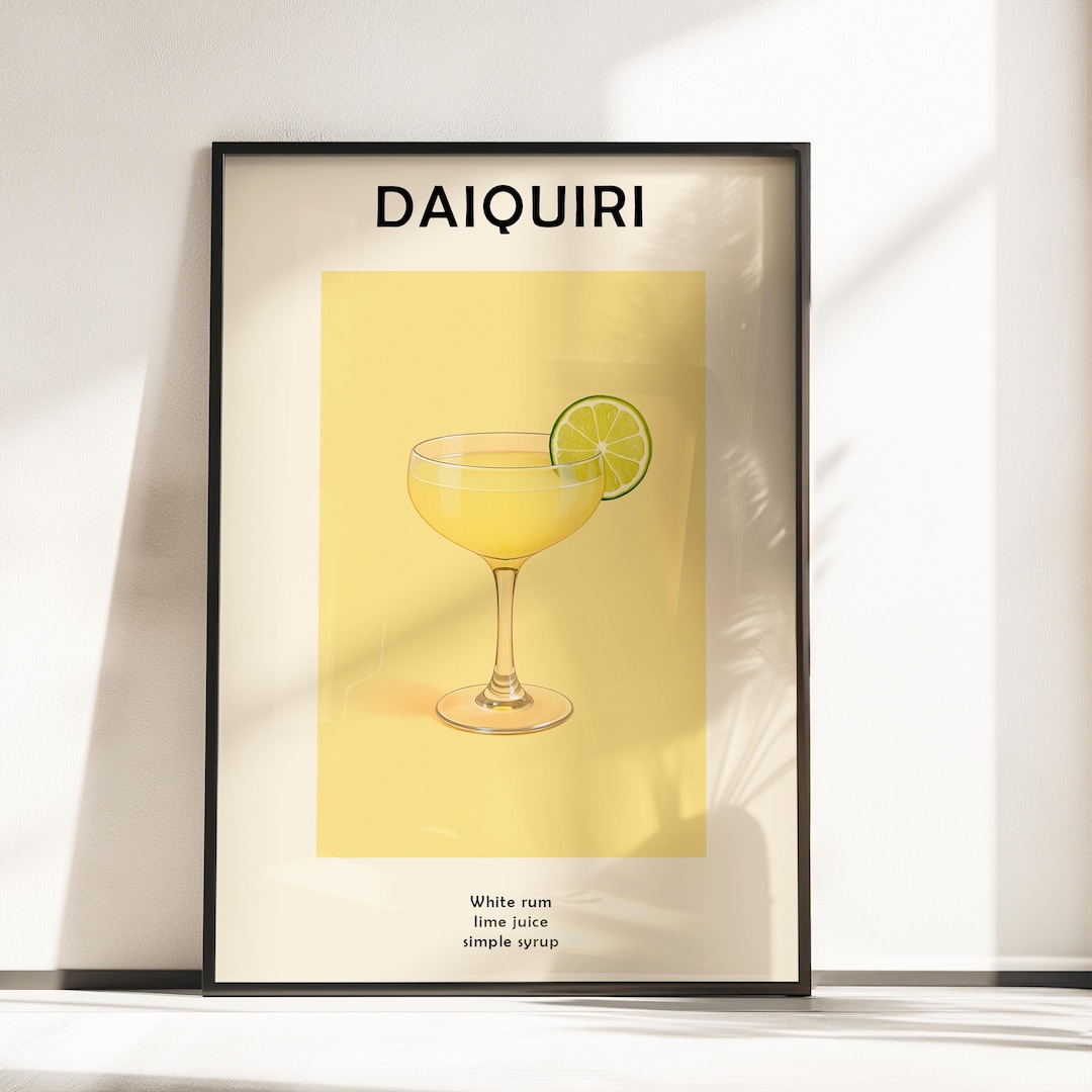 Retro Daiquiri Cocktail Print: Bar Cart Art (digital Download) - Etsy