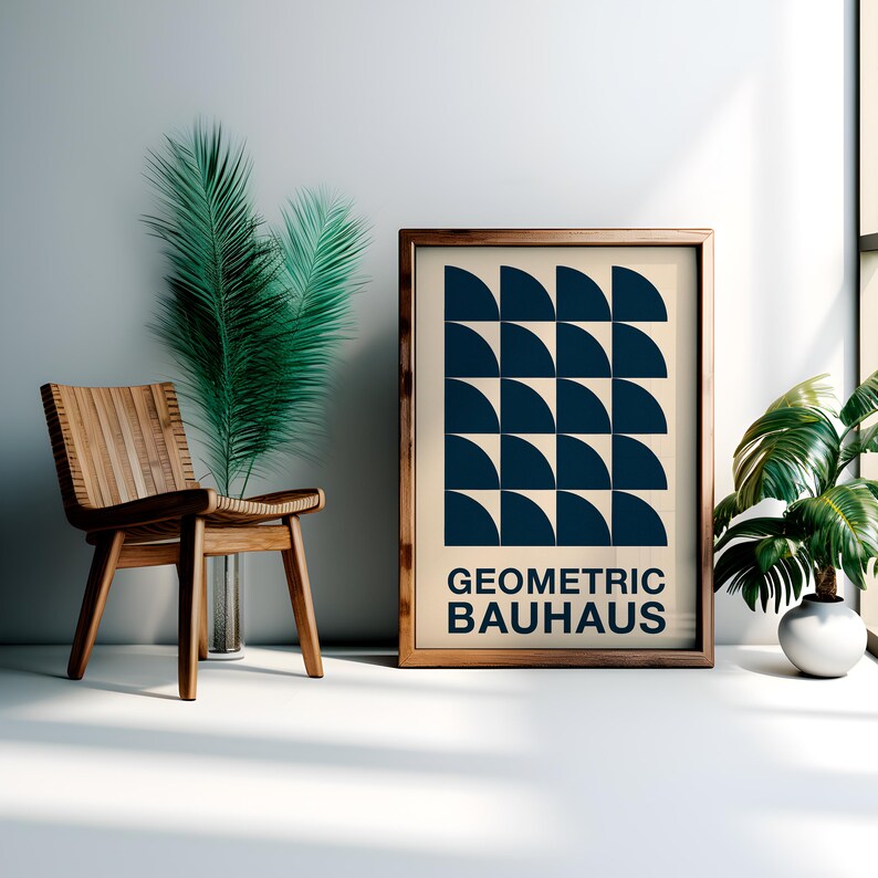 Bauhaus Art Print Set | Minimalist Geometric Poster | Mid Century ...
