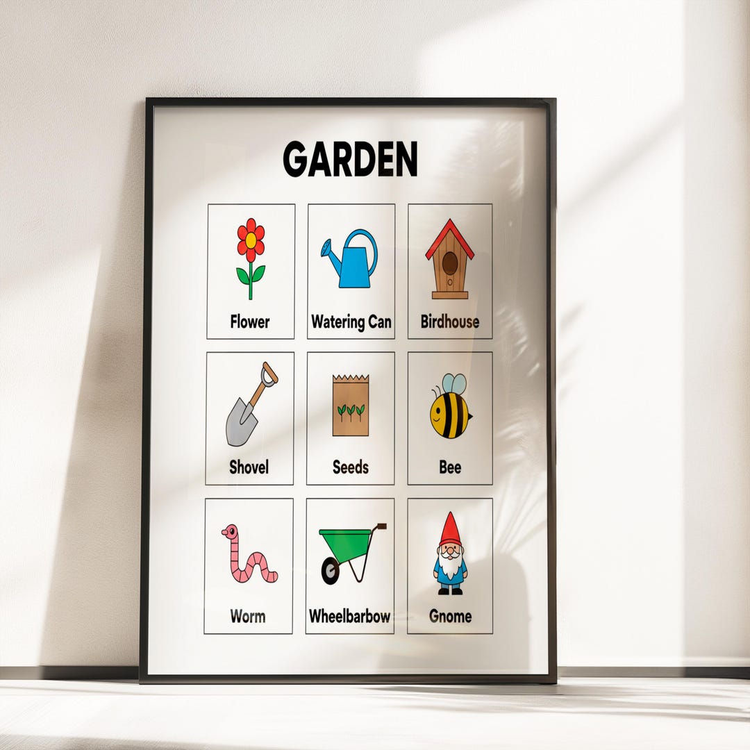 Garden Vocabulary Poster | Kids Garden Chart | Preschool Nature ...