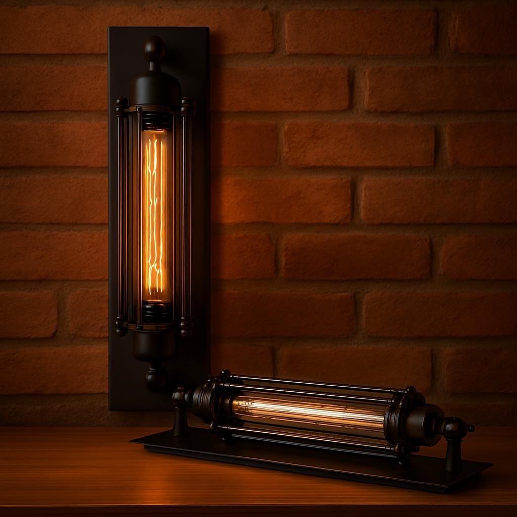 Industrial Edison Wall Sconce: Matte Black Loft Style Tube Light - Etsy