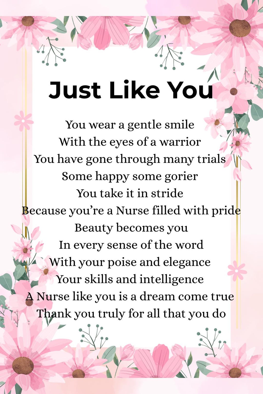 Nurse Appreciation Poem - Etsy