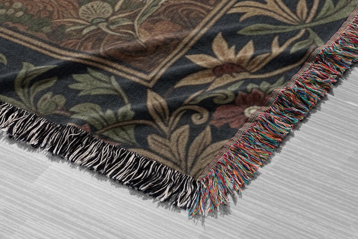 Cottagecore Peacock Throw Blanket | Royalcore Floral Room Decor Morris ...