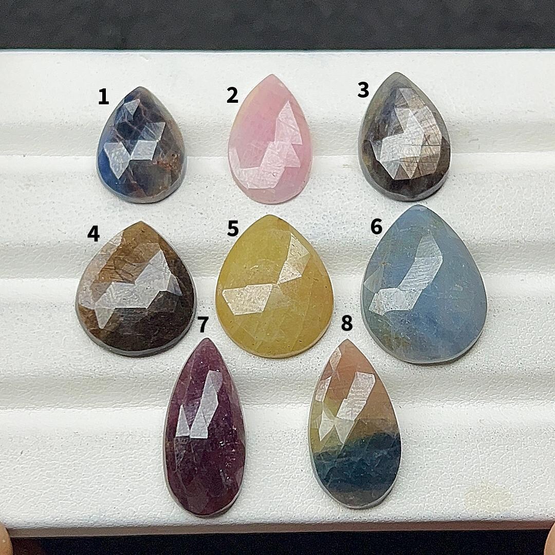 Natural Multi Sapphire Rose Cut Cabochons, Sapphire Mix Lot, Jewelry ...